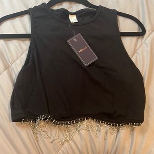Tops | Rhinestone Cropped Tank Top | Poshmark
